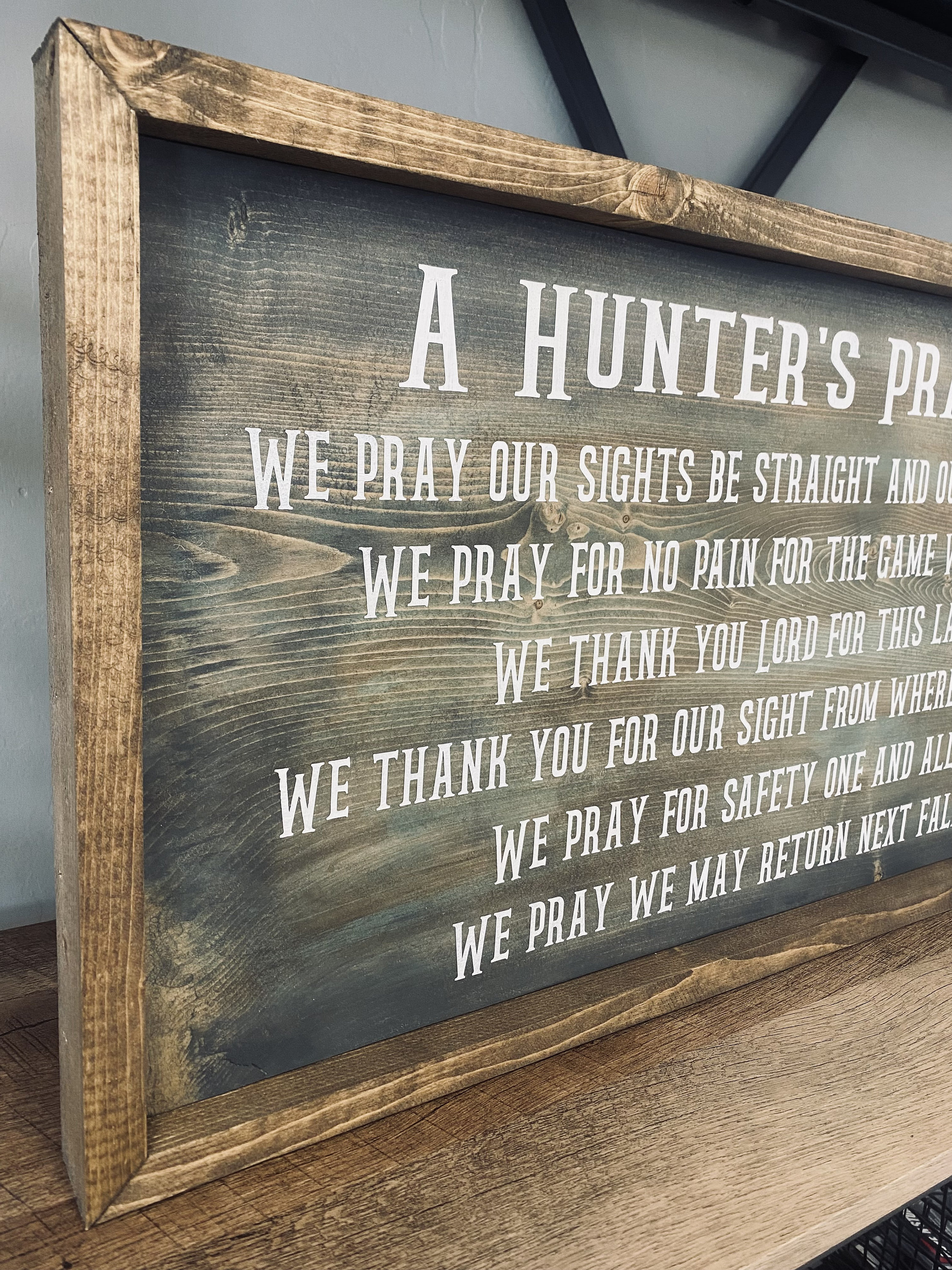 Personalized Hunters Prayer Wooden Sign Rustic Customized Wood Hunting ...