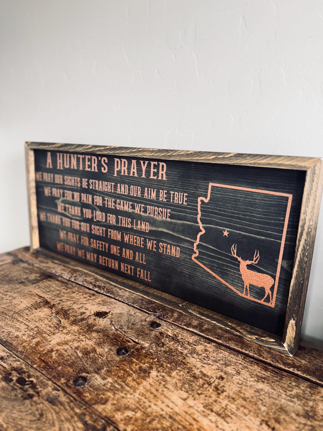 Personalized Hunters Prayer Wooden Sign Rustic Customized Wood Hunting ...