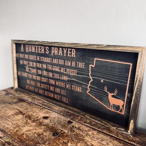 Personalized Hunters Prayer Wooden Sign Rustic Customized Wood Hunting ...