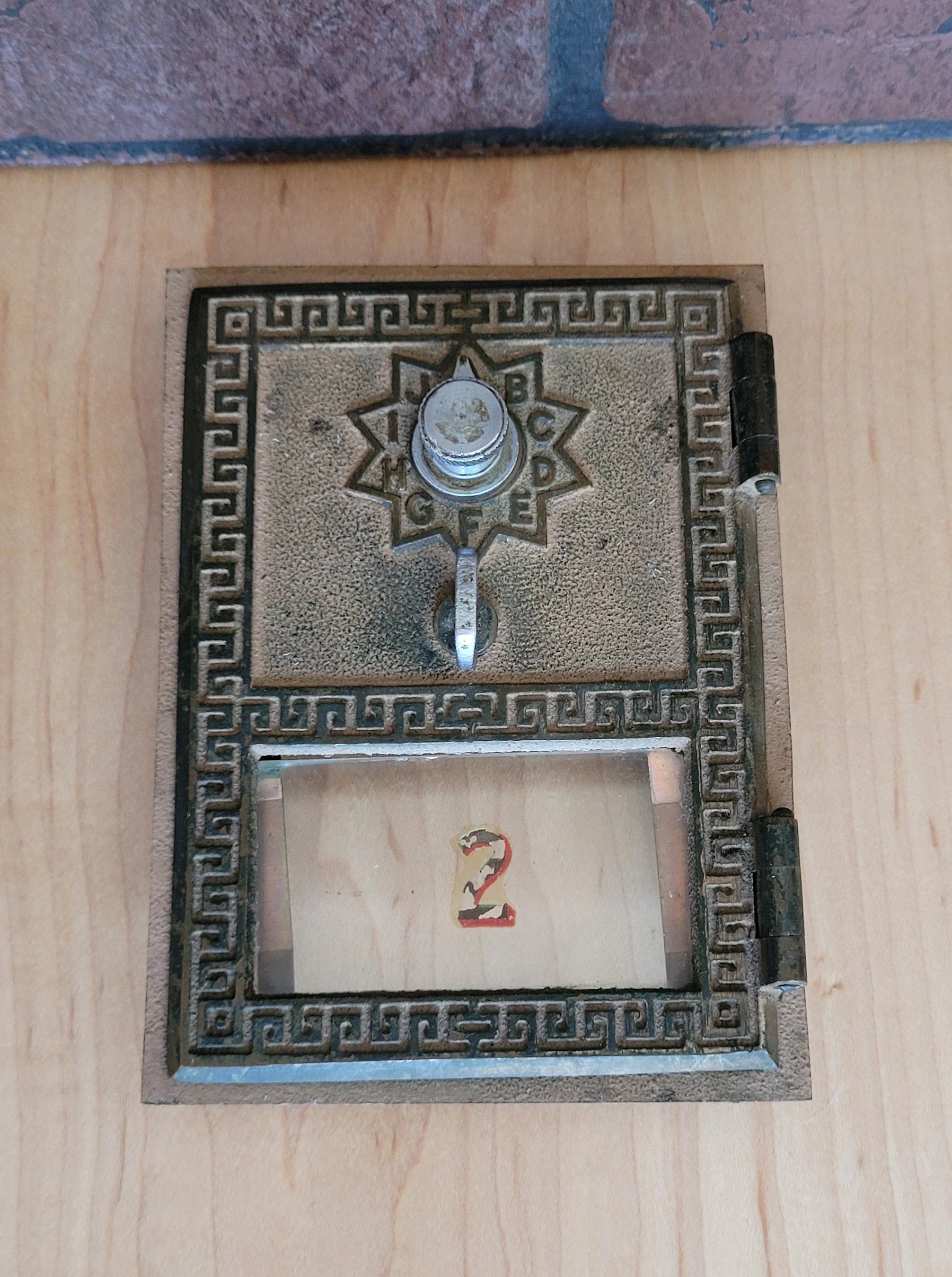Vintage Post Office Mailbox Door, 1950's Brass With Working Combination ...
