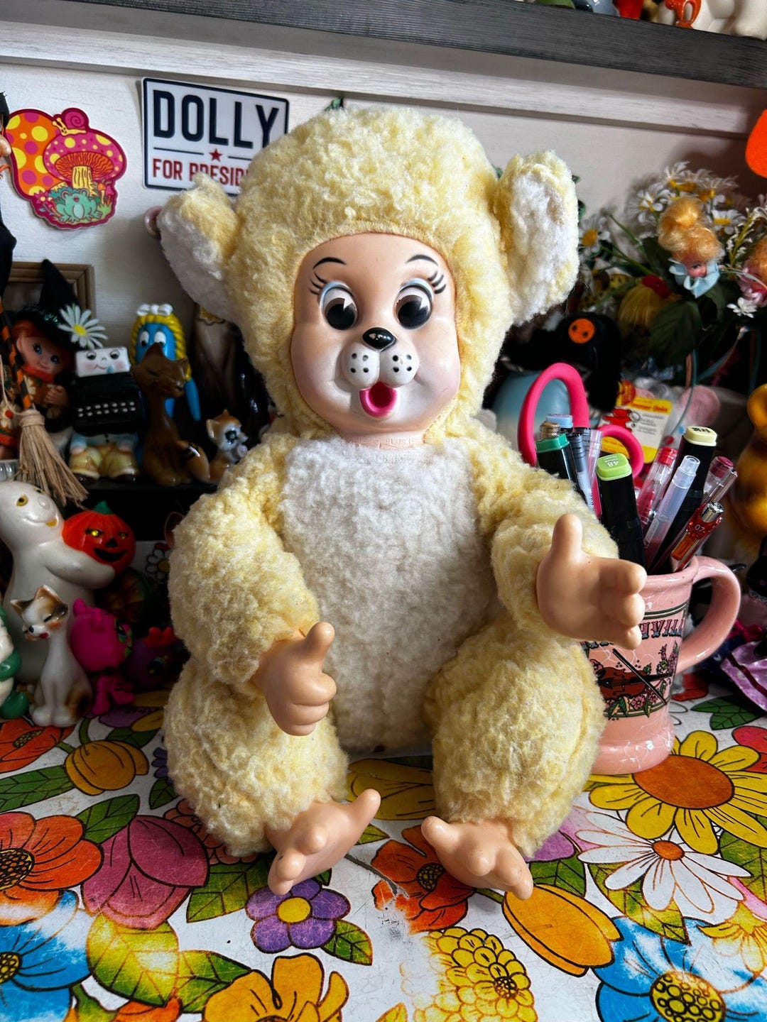 Vintage Animal Plush Rubber Face Monkey Plush 1977 - Etsy