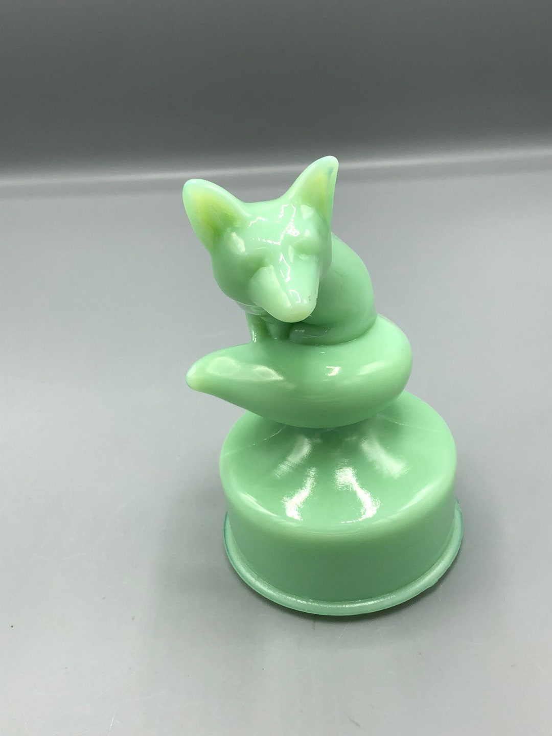 Fenton Jadeite Fox Made by Mosser - Etsy