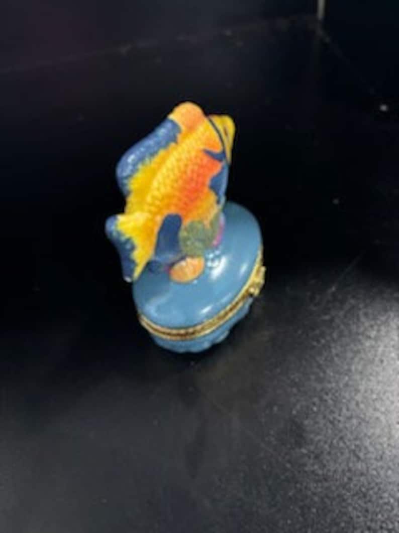 Vintage Porcelain Hinged Tropical Fish Trinket Box - Etsy