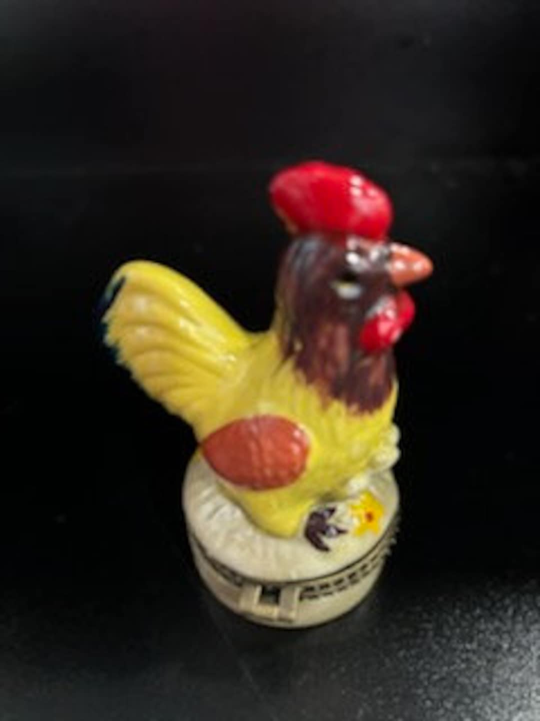 Vintage Porcelain Hinged Chicken Trinket Box - Etsy