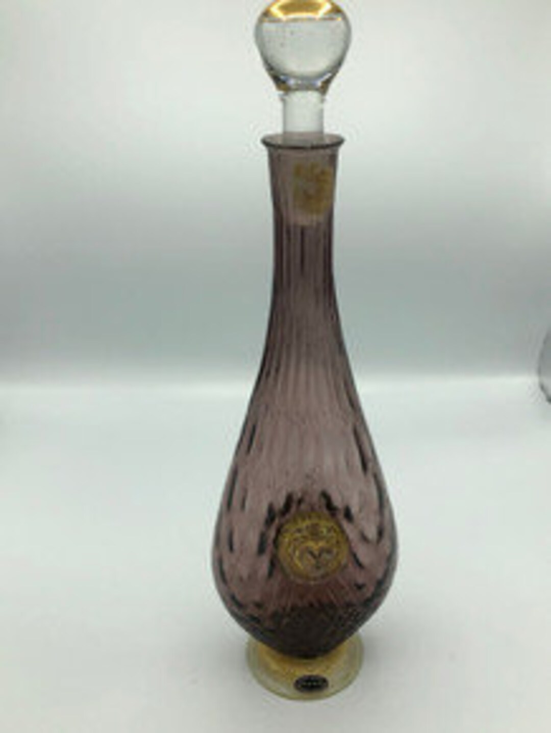 Art Glass Purple & Gold Decanter With Stopper - Etsy