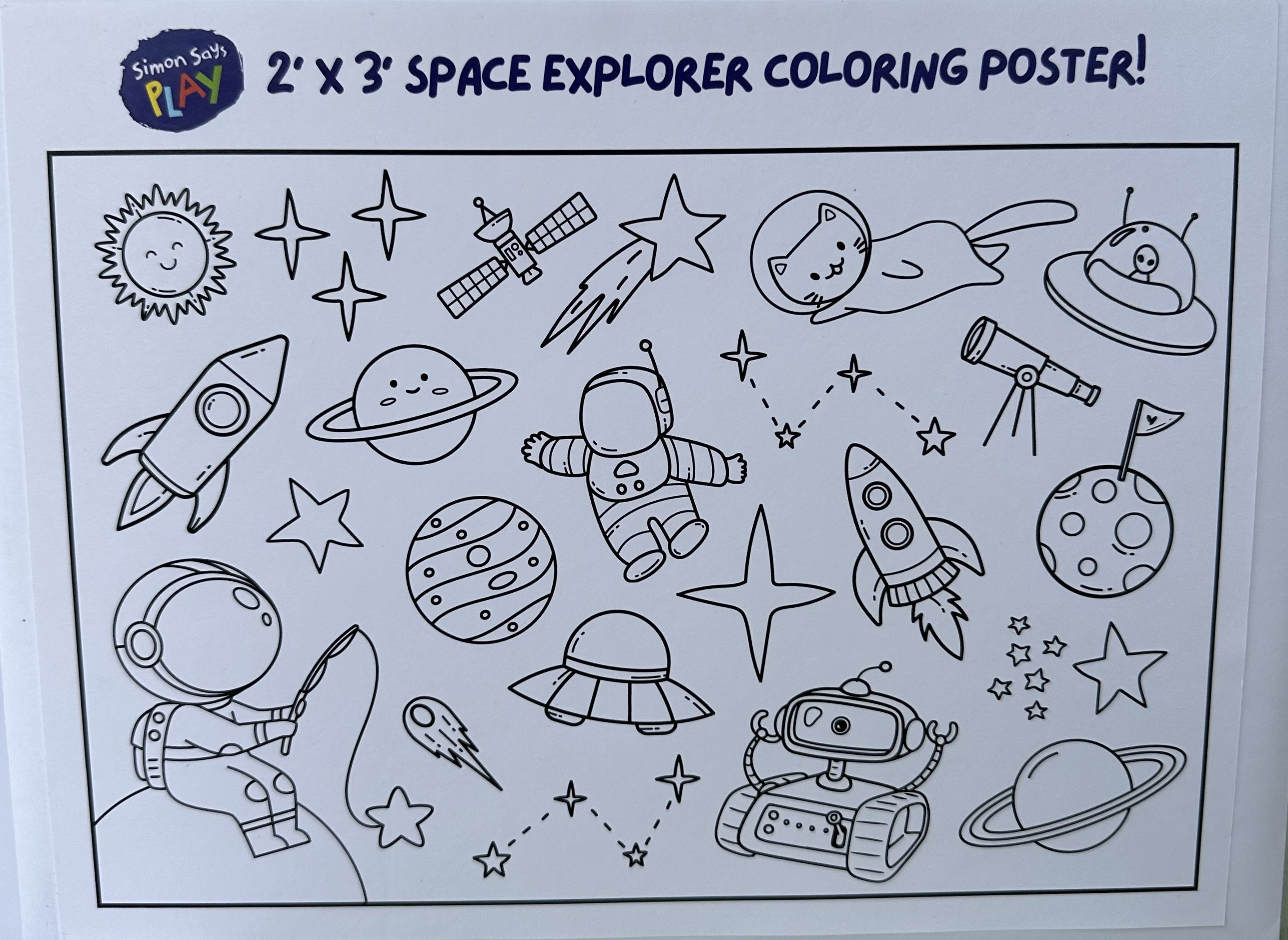 Space Explorer Coloring Poster - Etsy