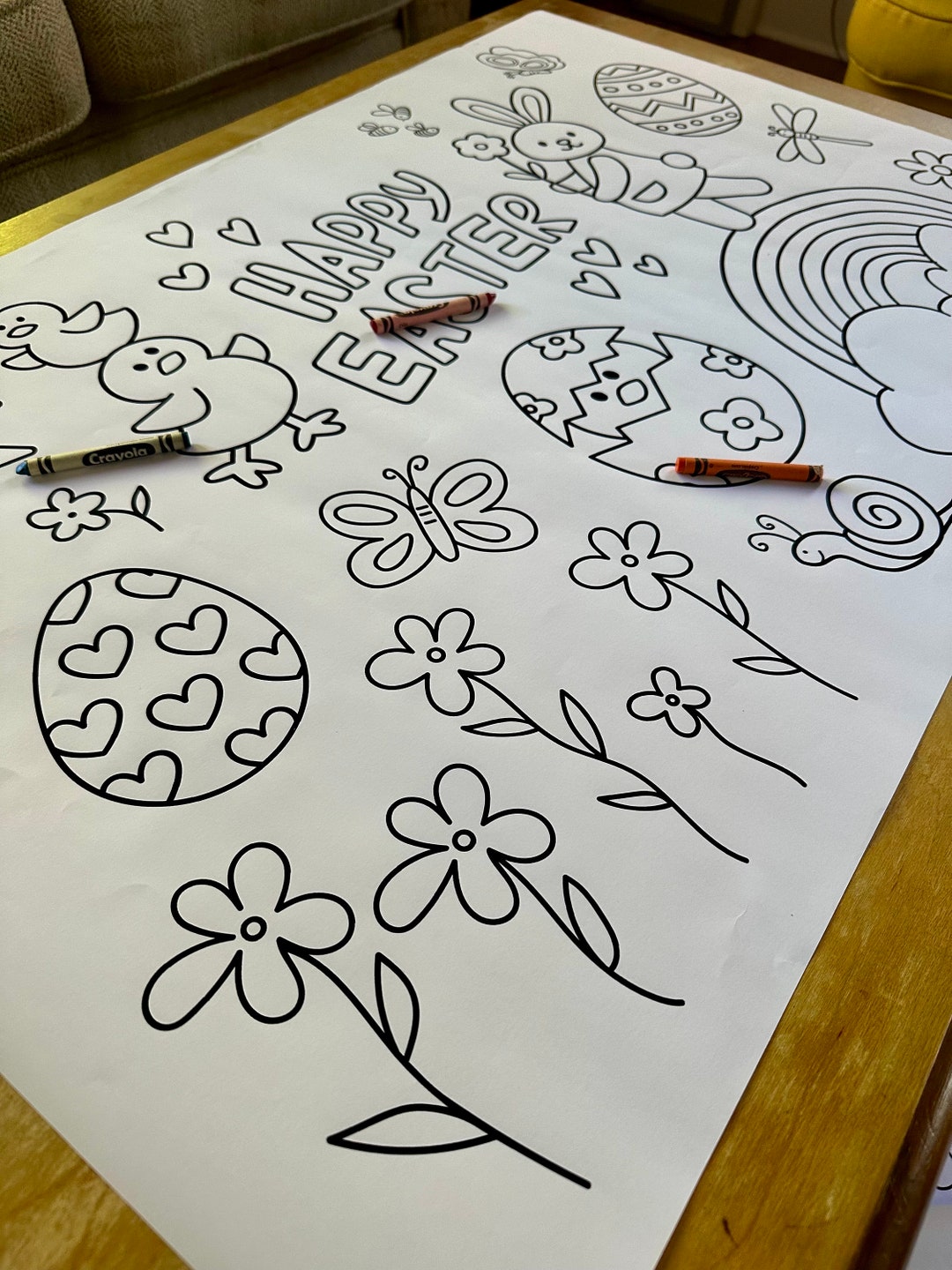 Easter Coloring Poster – Spring Coloring Activity – Fun Easter Crafts ...