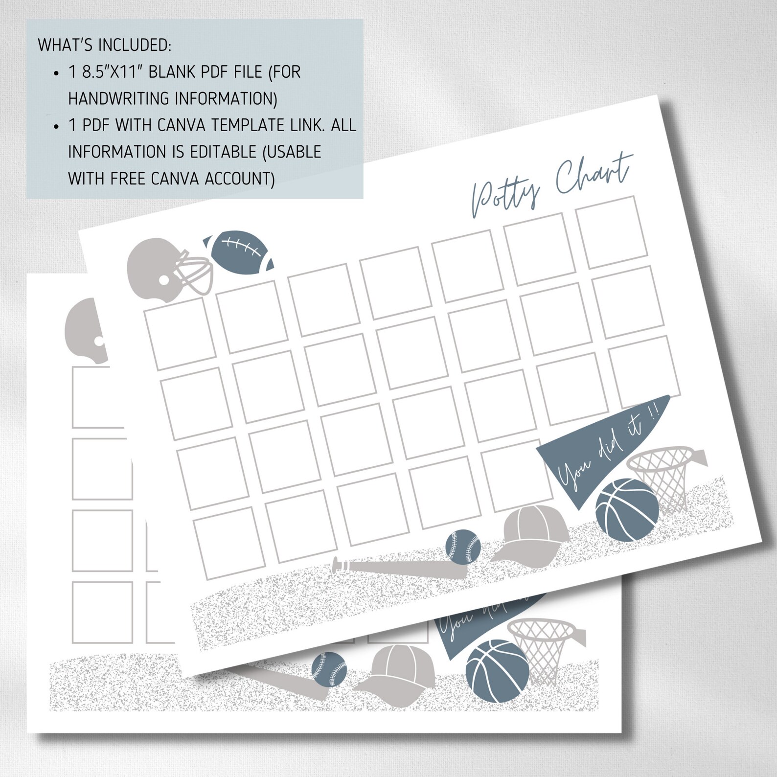 Editable Potty Training Chart Potty Chart PDF Printable - Etsy