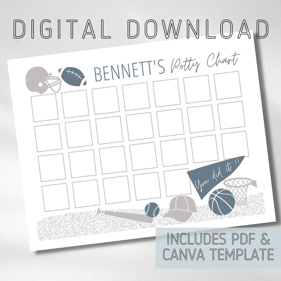 Editable Potty Training Chart Potty Chart PDF Printable - Etsy