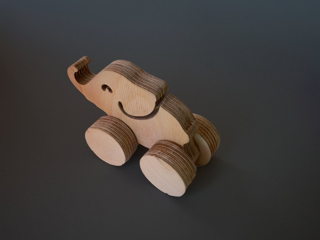 Push Wood Elephant Toy, Kids Toy, Baby Pushtoy, Gift for Newborns ...