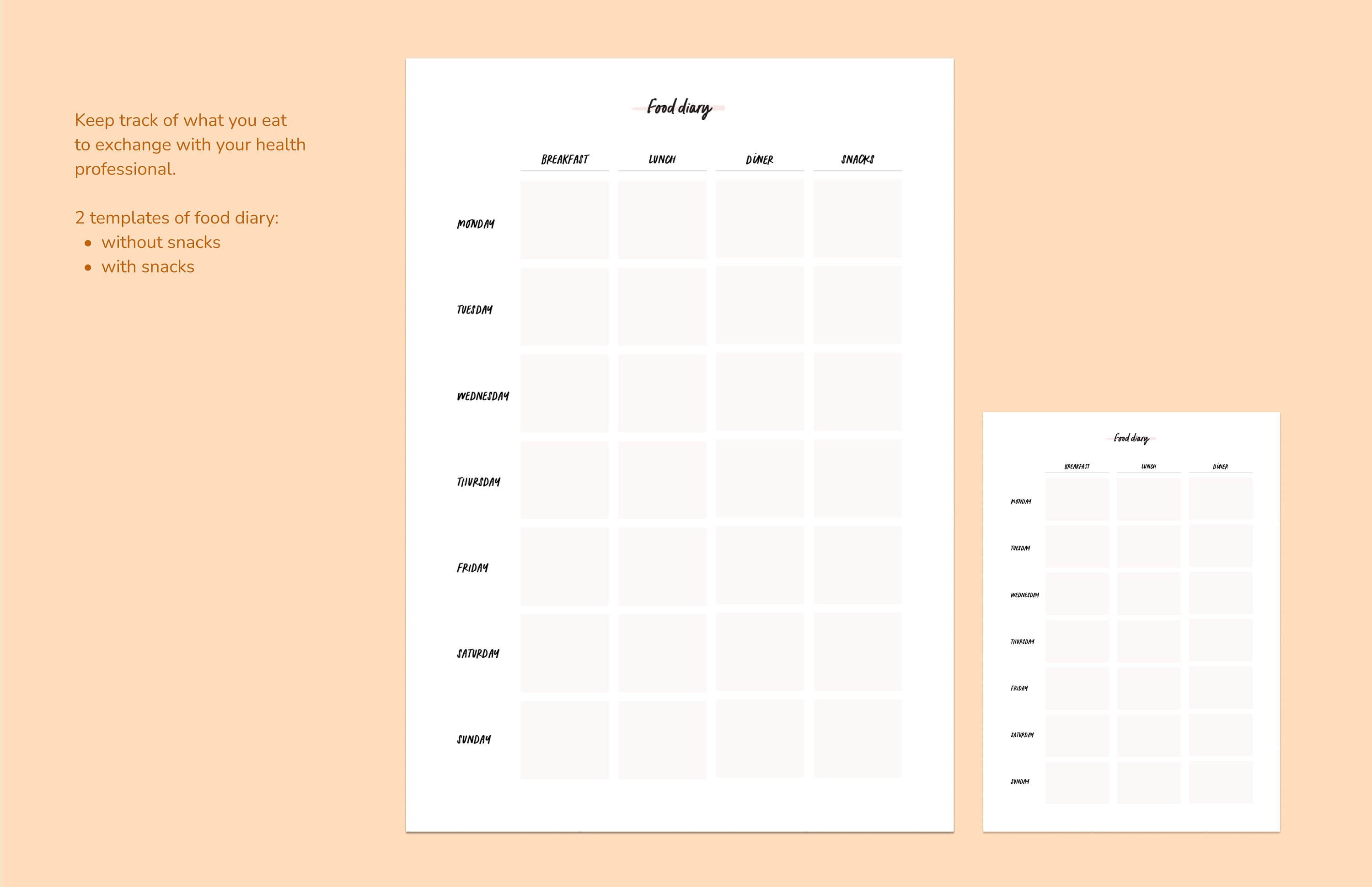 Meal Planner Printable, Weekly Meal Planner Template, Mindful Eating ...