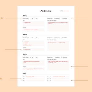 Meal Planner Printable, Weekly Meal Planner Template, Mindful Eating ...