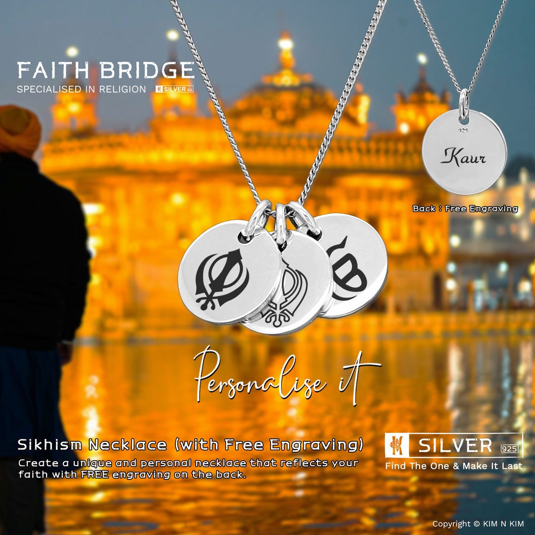 Personalized Sterling Silver Khanda Necklace: Sikhism Gift - Etsy