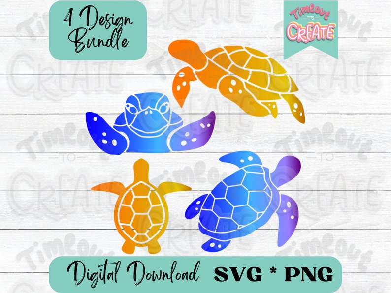 Tortuga marina SVG PNG, tortuga SVG, archivo cortado para artesanos ...