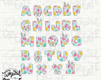 Easter Bunny Alphabet, Letters Png, Alphabet Png, Instant Download for ...
