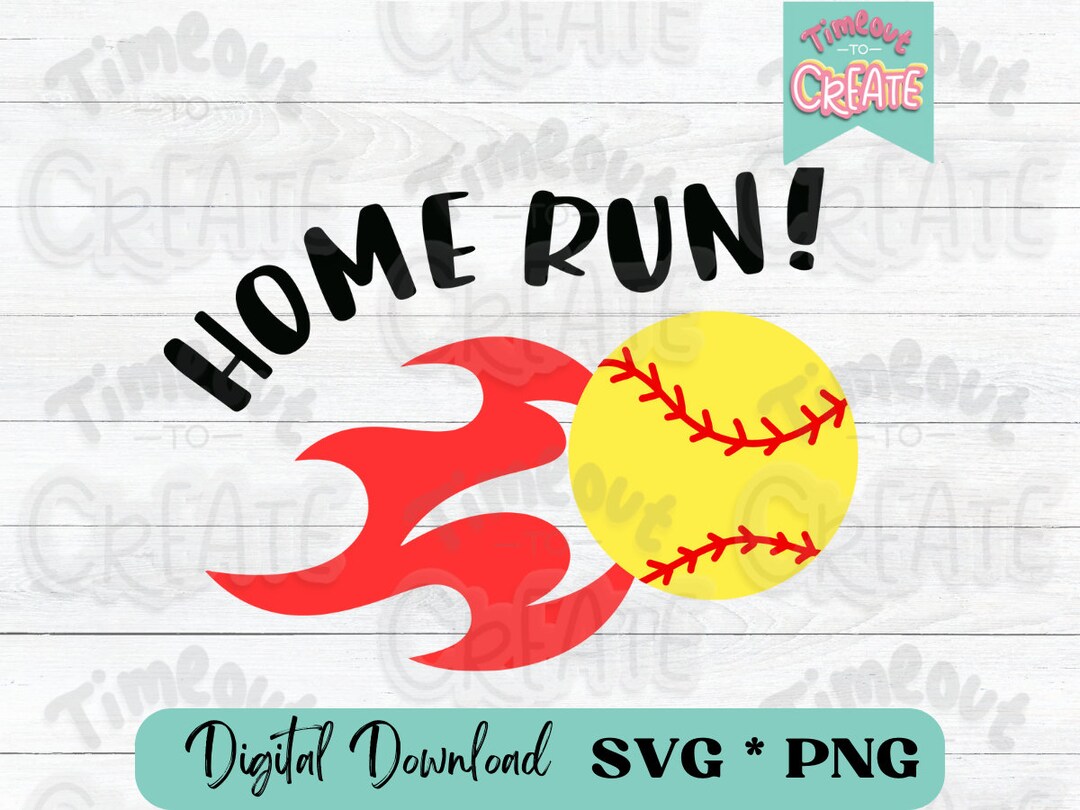 Softball SVG/ PNG, Home Run SVG: Designs for Crafting, Cricut ...