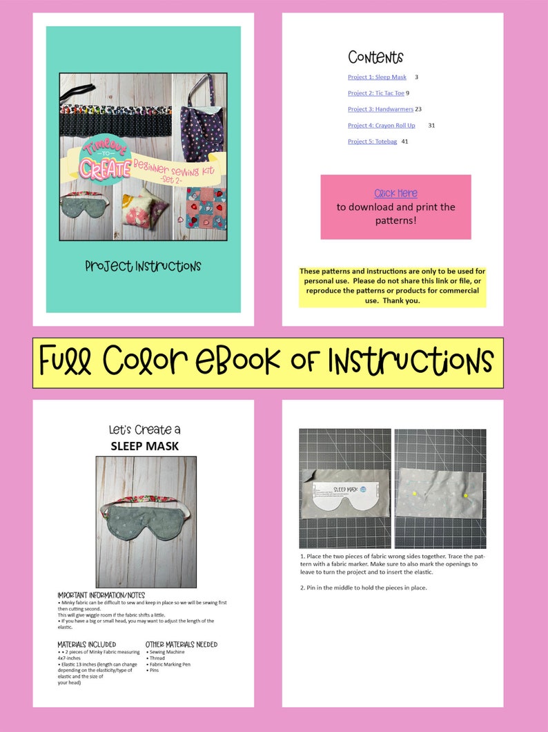 Easy Sewing Project Set 2 Beginner Sewing Patterns Learning to Sew - Etsy