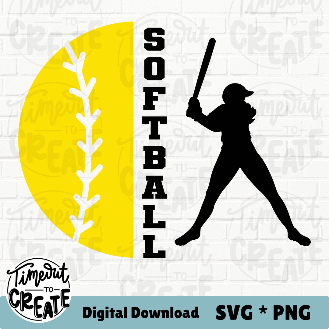 Softball SVG, Softball PNG, Softball Player SVG, Designs for Crafting ...