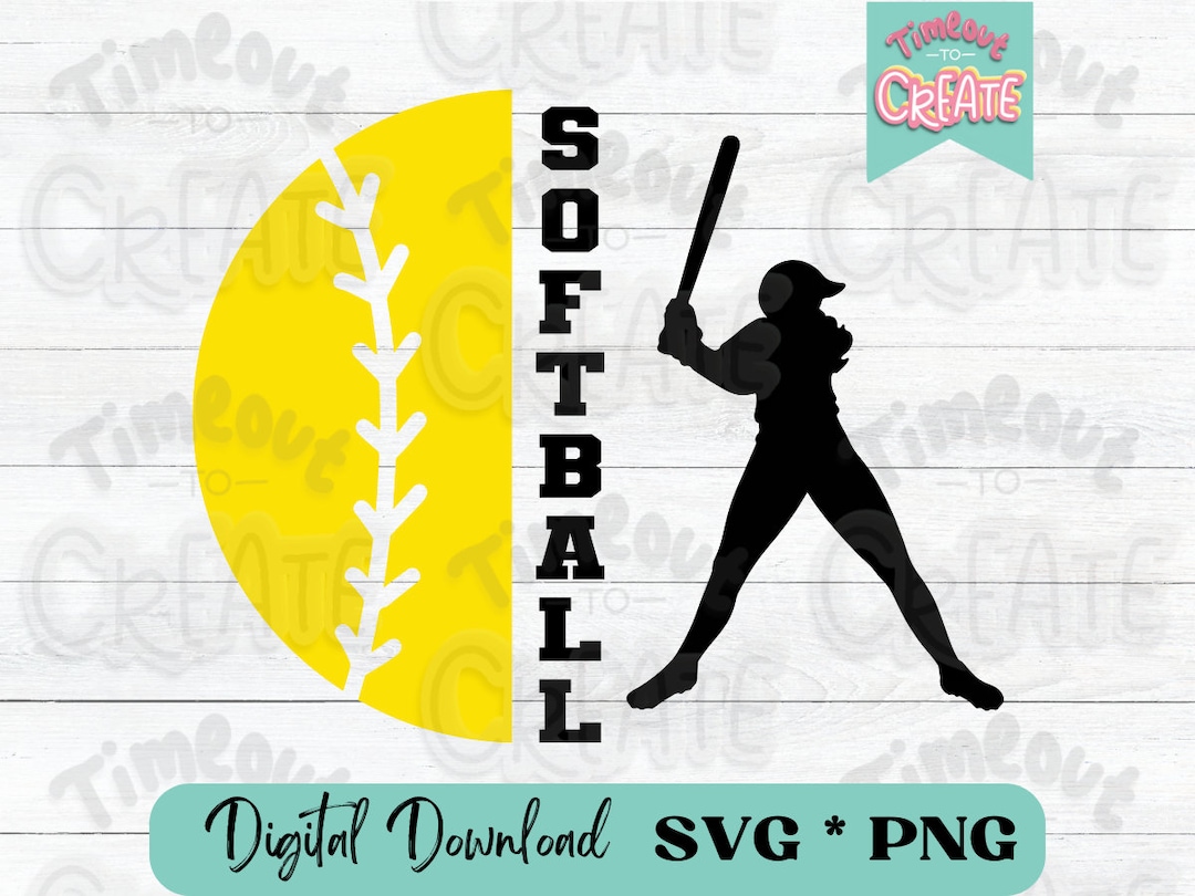 Softball SVG, Softball PNG, Softball Player SVG, Designs for Crafting ...