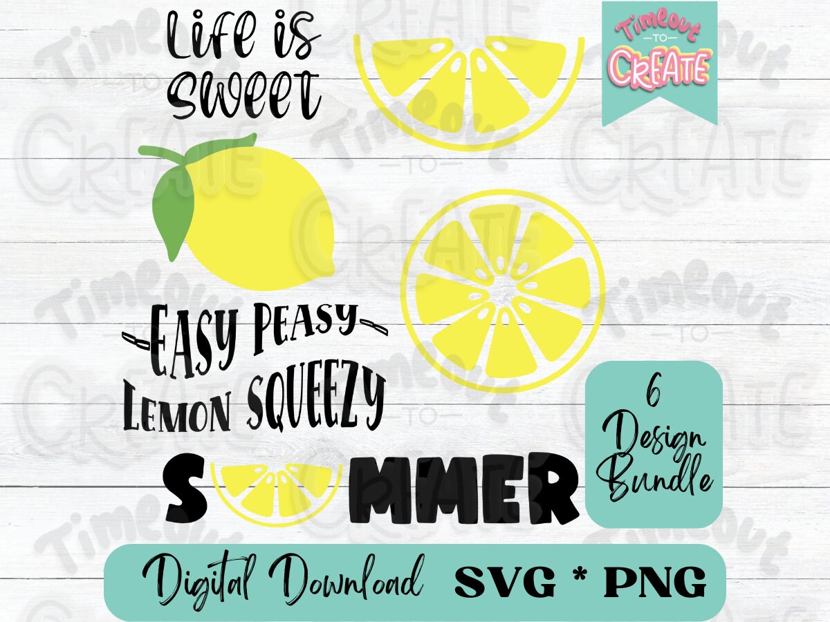 Lemon SVG Bundle, Lemons SVG, Lemon PNG - Etsy