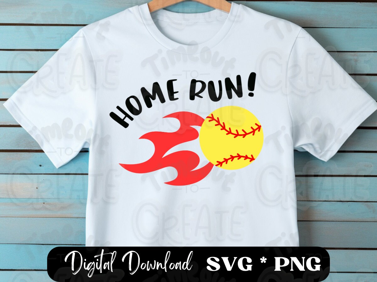 Softball SVG/ PNG, Home Run SVG: Designs for Crafting, Cricut ...