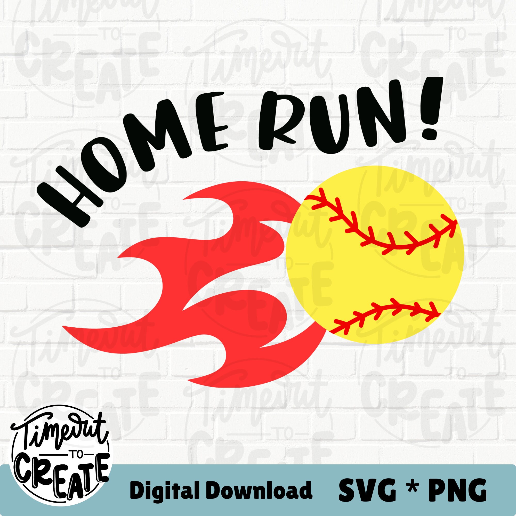 Softball SVG/ PNG, Home Run SVG: Designs for Crafting, Cricut ...