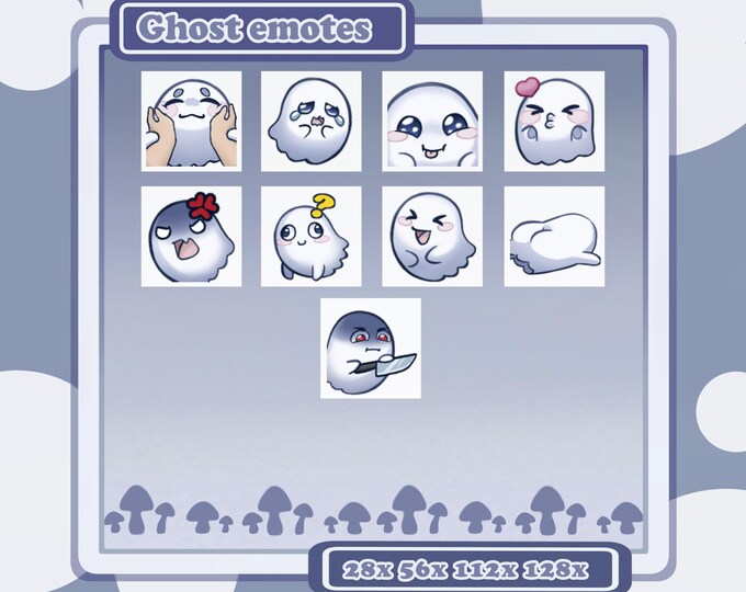 Cute Ghost Emote's Package | Twitch / Discord / Youtube - Etsy