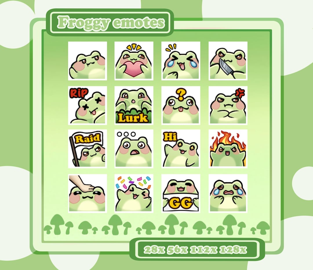 Cute Froggy Emote's Package | Twitch / Discord / Youtube - Etsy