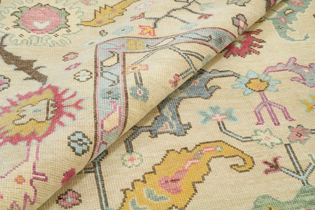 Oshak Hand Knotted Vintage Rug 4/22 Quality 100% Wool Natural Dying ...