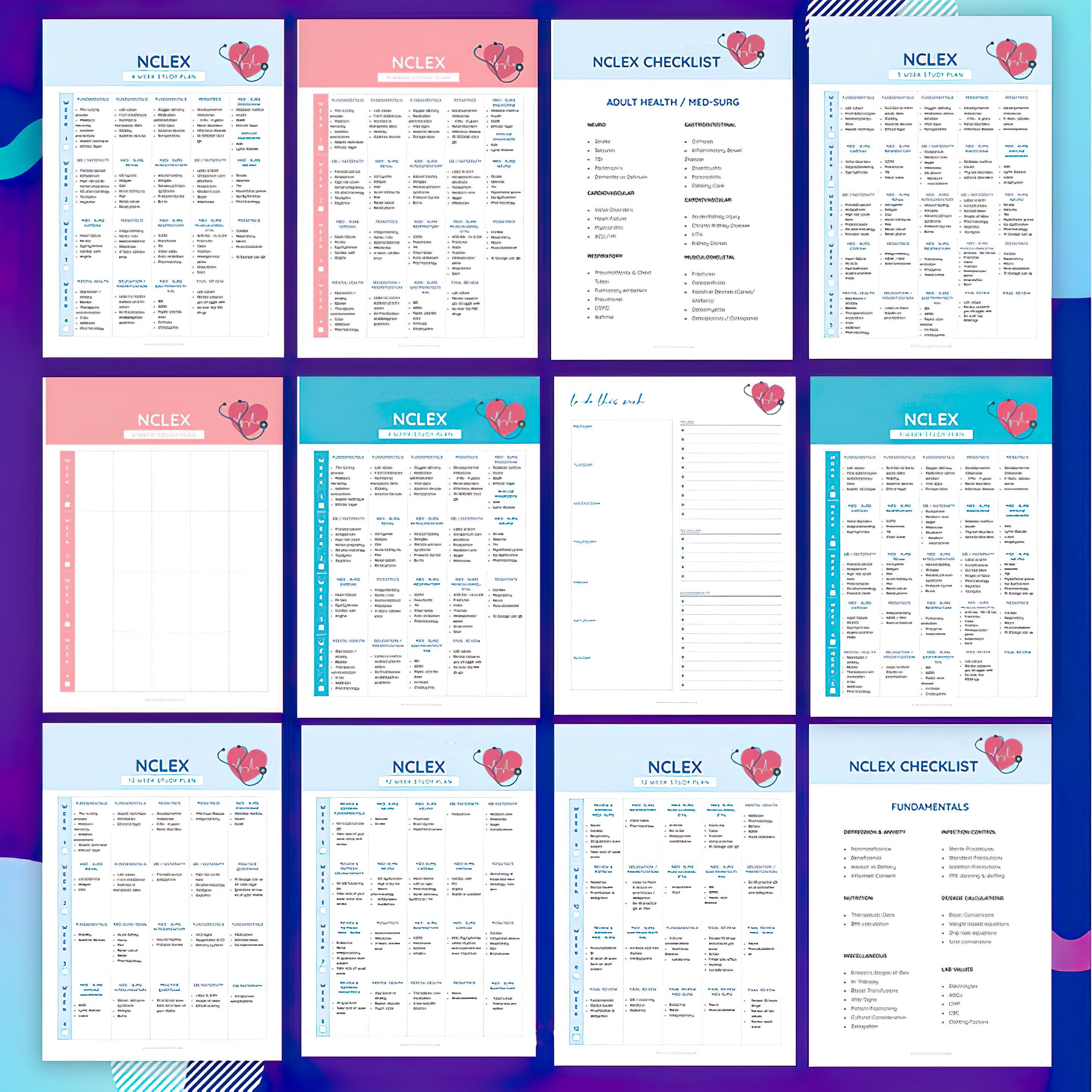NCLEX Study Plan 4 Week Nclex Study Plan 5 Week Nclex Study - Etsy Hong ...