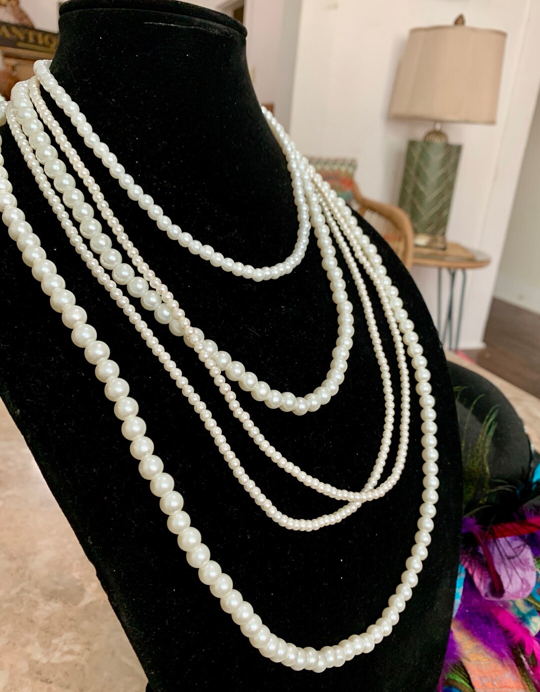 Multi 5 Strand Pearl Necklace - Etsy