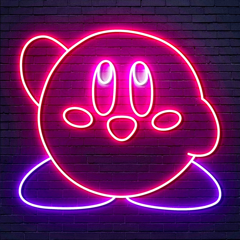 Kirby Anime Neon Sign, Kawaii Anime Kirby Led Neon Sign Light for Kids ...