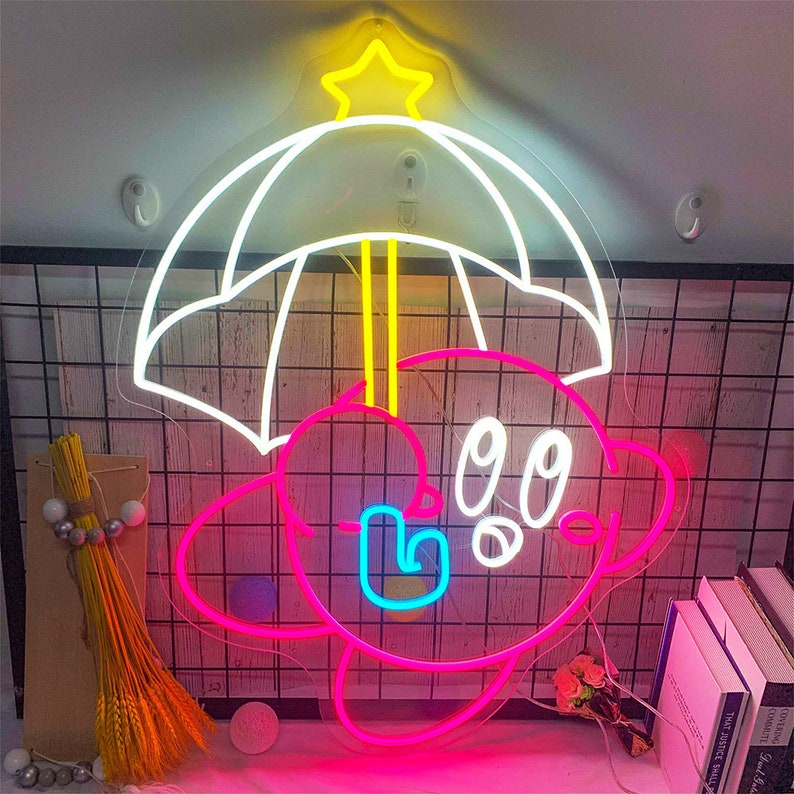 Kirby Anime Neon Sign, Kawaii Anime Kirby Led Neon Sign Light for Kids ...