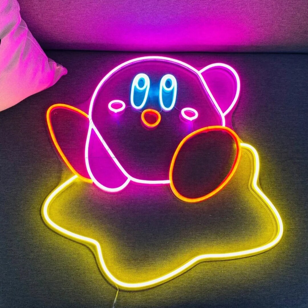 Kirby Anime Neon Sign, Kawaii Anime Kirby Led Neon Sign Light for Kids ...