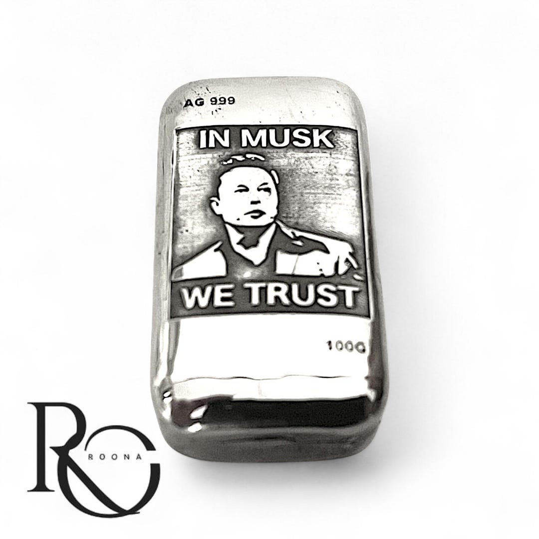 100 Gram Elon Musk Silver Bar .999 Silver. - Etsy