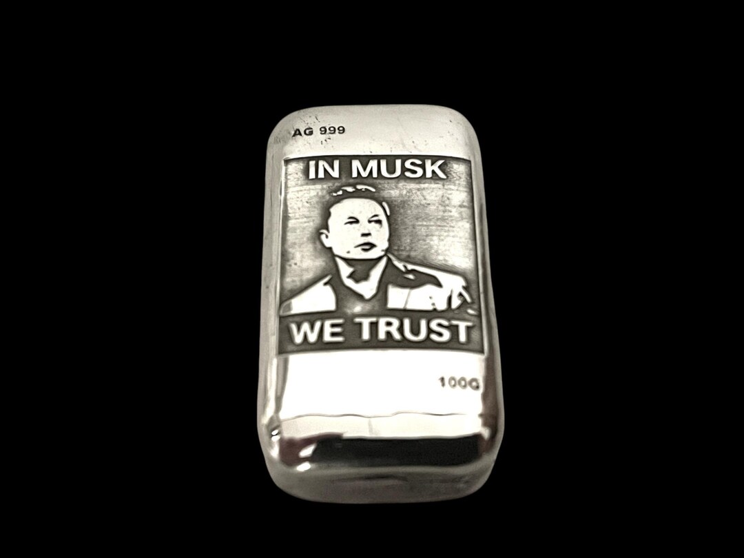 100 Gram Elon Musk Silver Bar .999 Silver. - Etsy