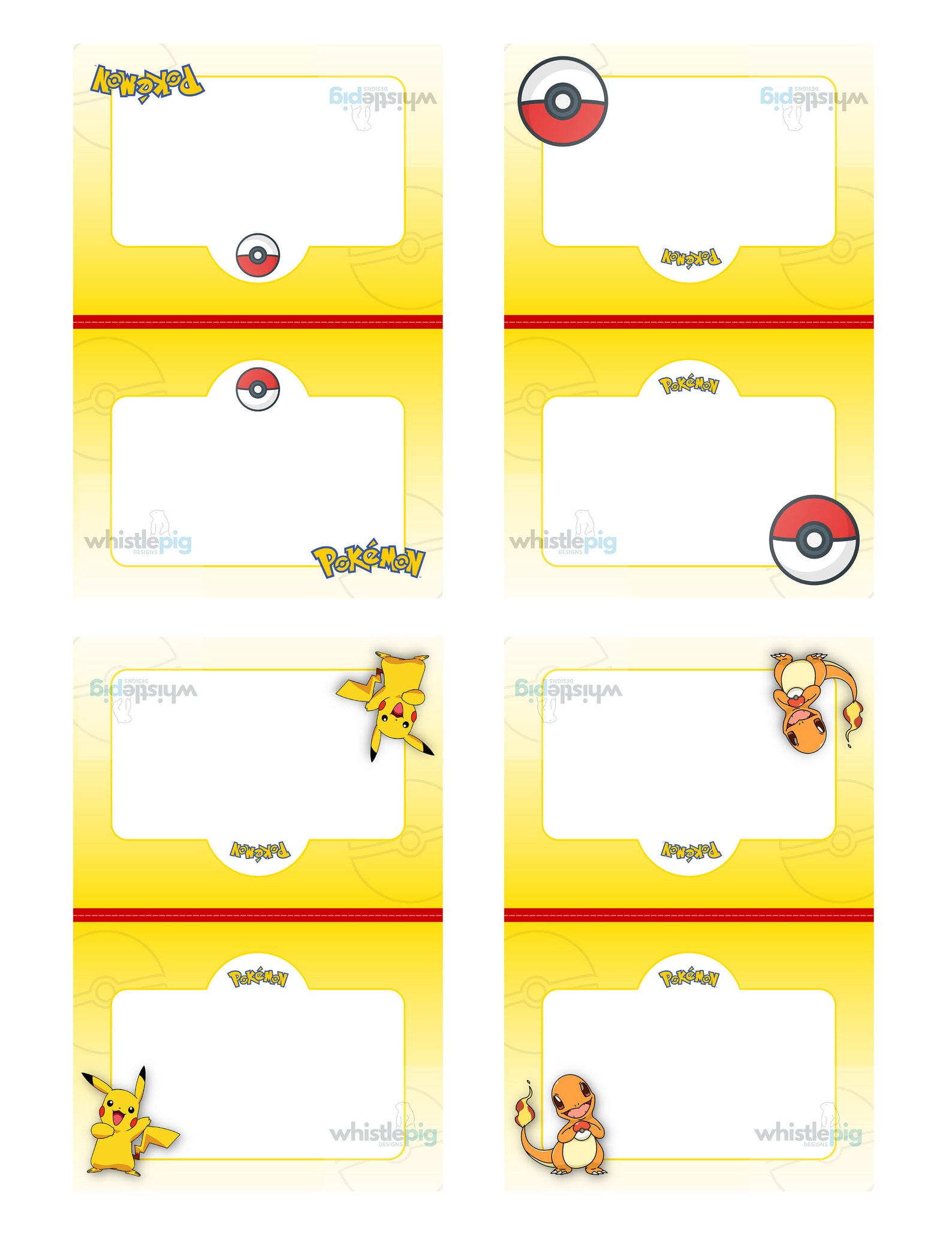 Editable Pokemon Pikachu Printable Food Tent Snack Labels for Pokemon ...