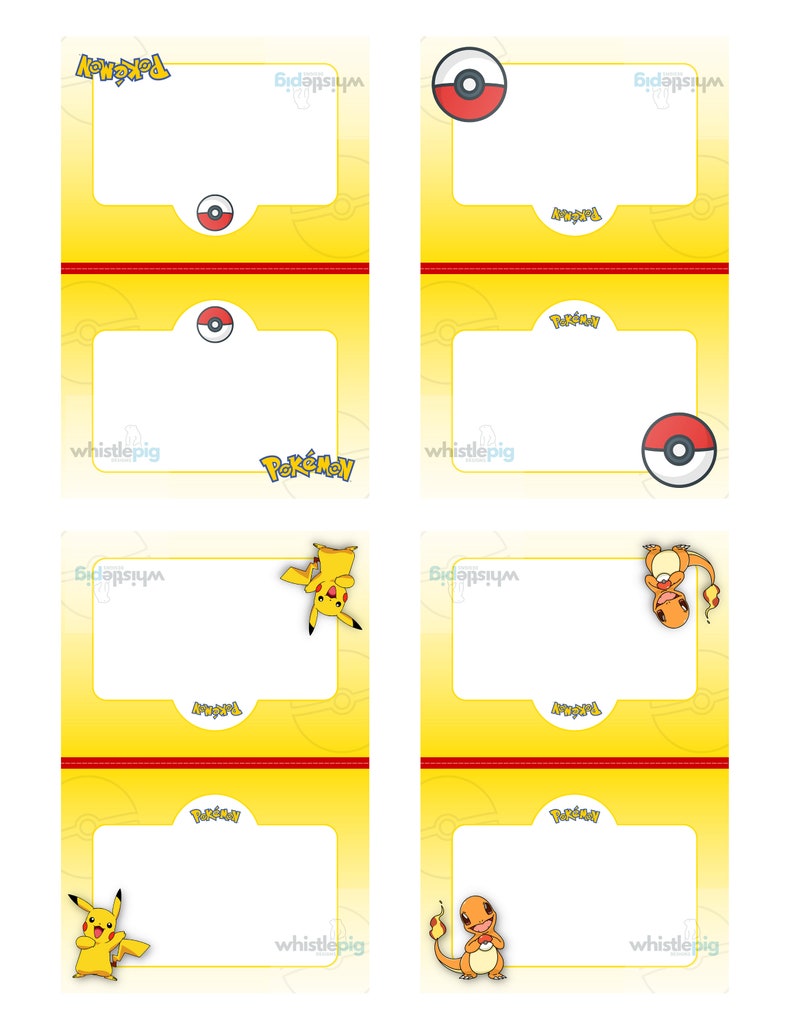 Editable Pokemon Pikachu Printable Food Tent Snack Labels for - Etsy Canada