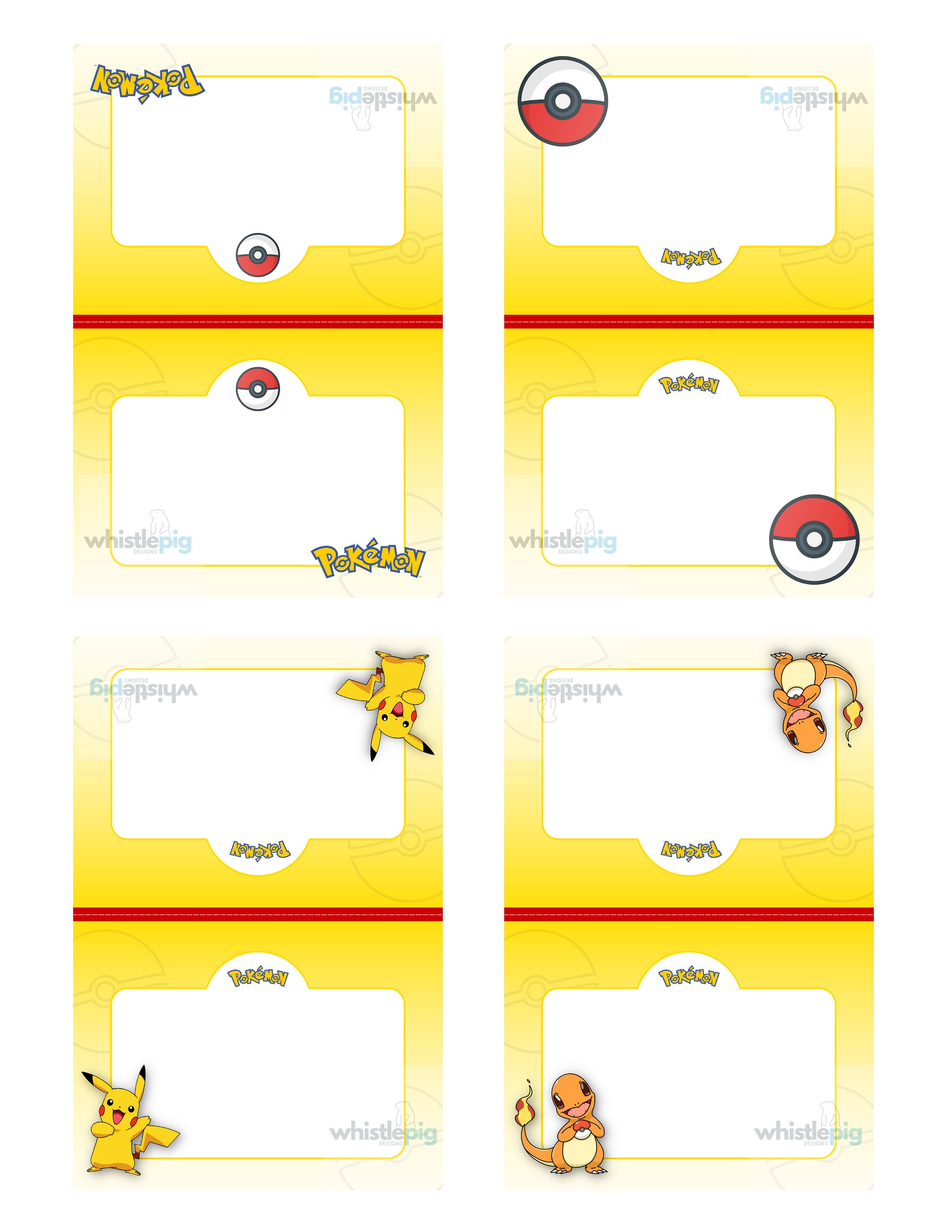 Editable Pokemon Pikachu Printable Food Tent Snack Labels for Pokemon ...