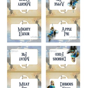 Zelda Printable Food Tent Snack Labels for Breath of the Wild Zelda ...