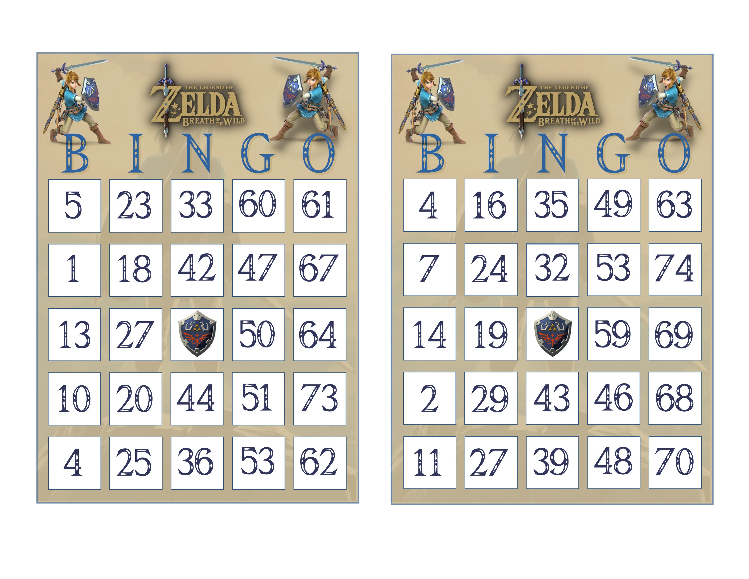 Zelda Breath of the Wild Video Game Printable Bingo Kit for - Etsy Canada