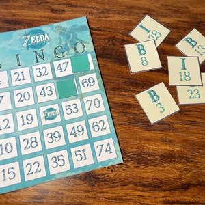 Zelda Tears of the Kingdom Video Game Printable Bingo Kit for Zelda ...