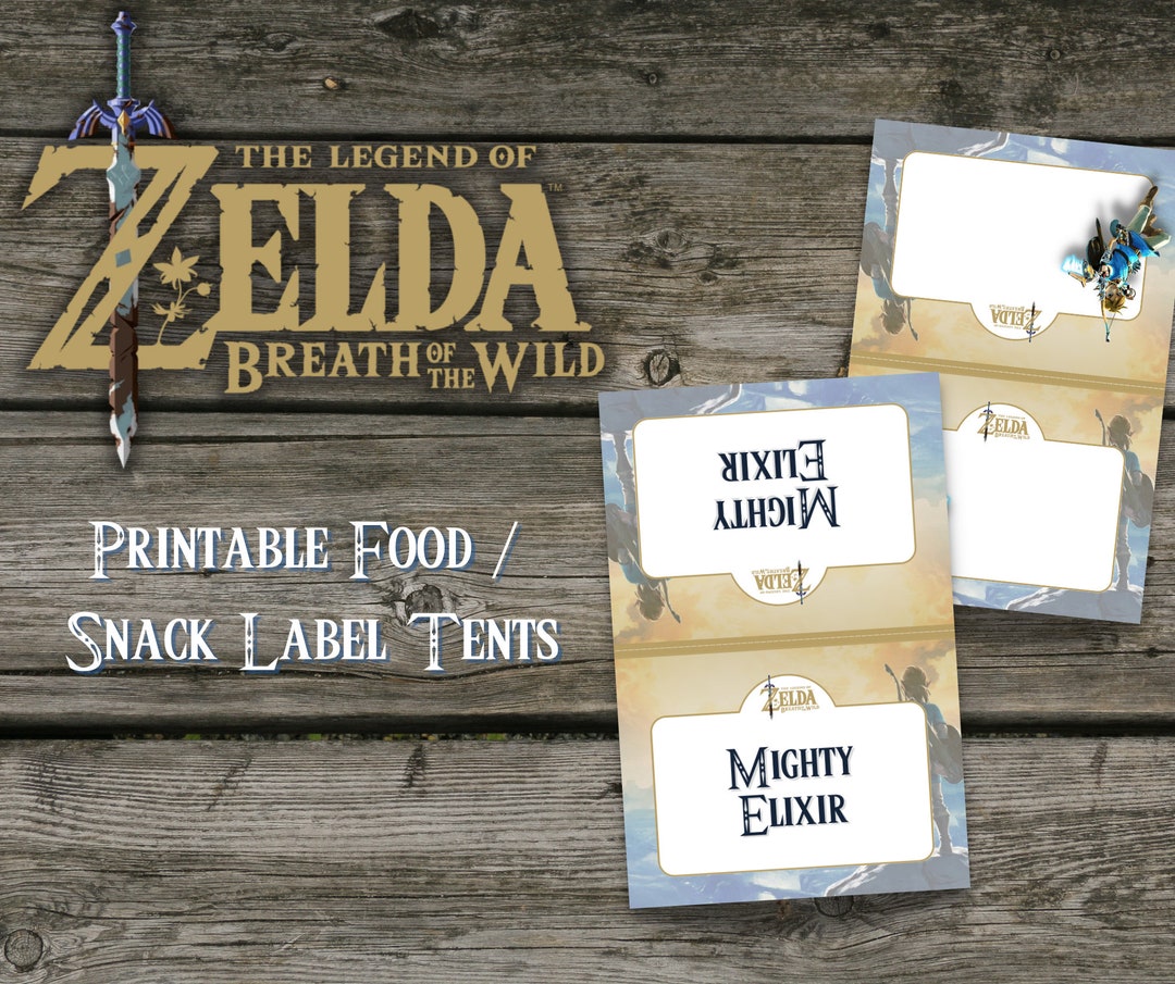 Zelda Printable Food Tent Snack Labels for Breath of the Wild Zelda ...