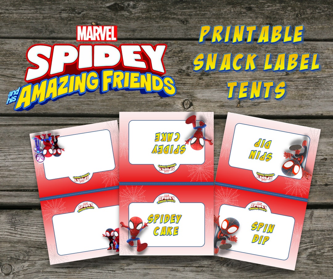 Spidey and His Amazing Friends Printable Food Tent Snack Labels for ...