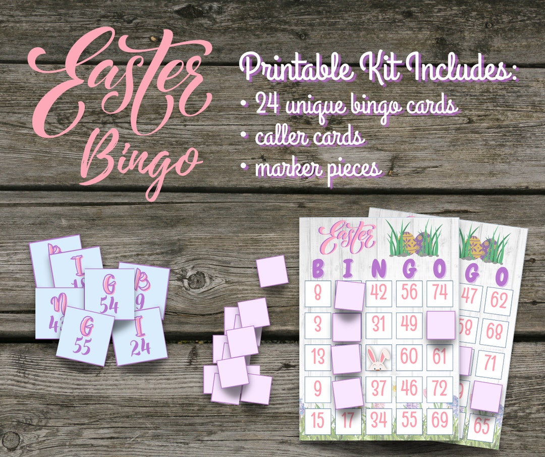 Printable Easter Bingo Card Game - Easter Party Game - Print at Home ...