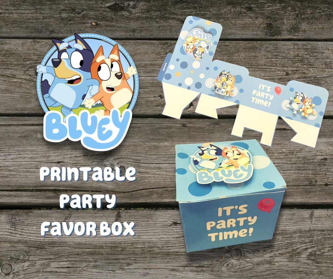 Bluey Printable DIY Party Favor Treat Boxes for Blue Heeler Birthday ...