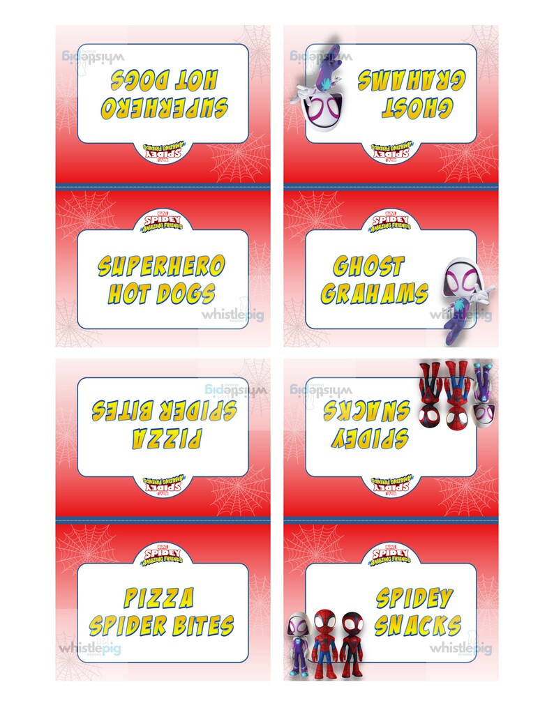 Spidey and His Amazing Friends Printable Food Tent Snack Labels for ...