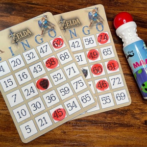 Zelda Breath of the Wild Video Game Printable Bingo Kit for Zelda Botw ...