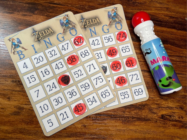 Zelda Breath of the Wild Video Game Printable Bingo Kit for Zelda Botw ...