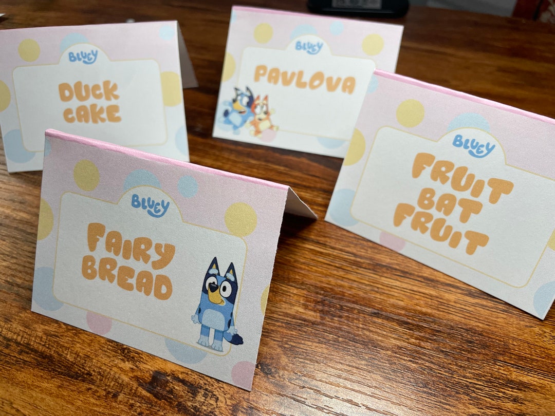 Editable Bluey Food Tent Snack Labels for Pink Bluey Birthday Party ...